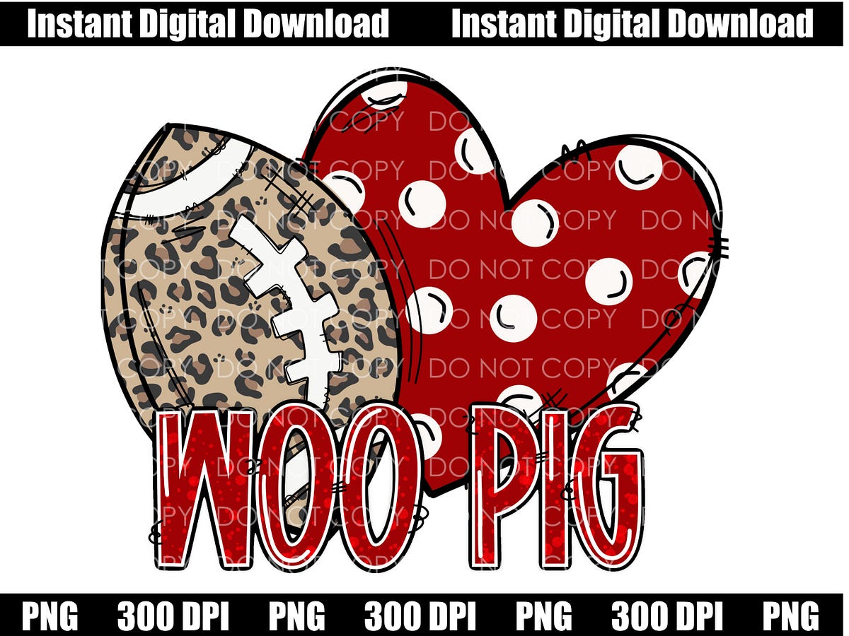 Woo Pig PNG, Peace Love Woo Pig, Woo Pig Football, Woo Pig Sublimation ...