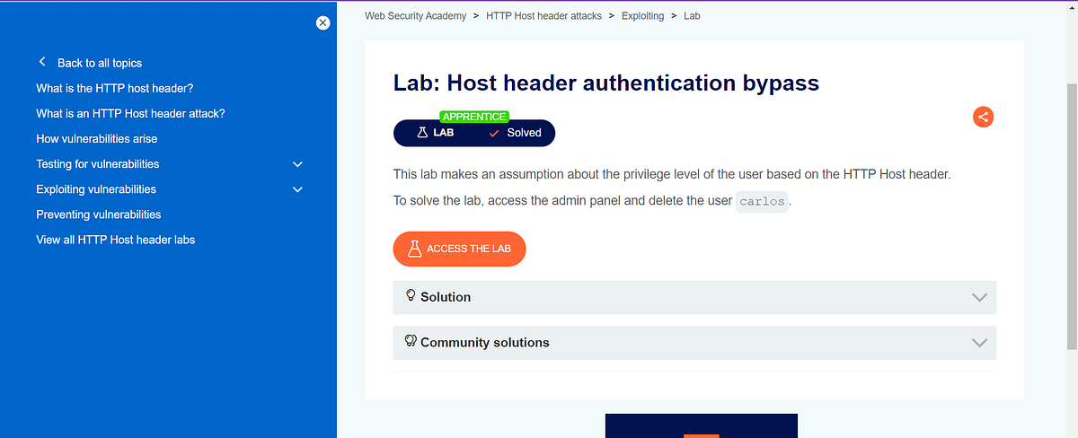 WriteUp: Portswigger Academy — Host Header Authentication Bypass | by Md. Sakib Ahamed | Medium