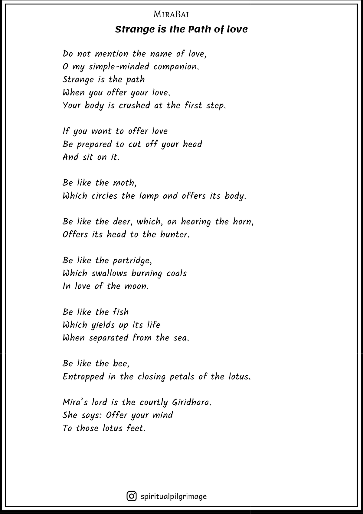 Mystical Poem #7 : Strange is path of Love — By Mira Bai | by Spiritual ...