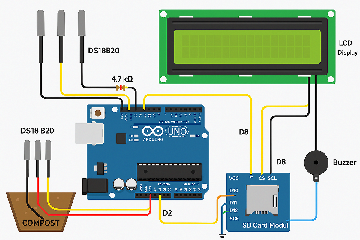Smart Compost Temperature Monitoring System Using Arduino, DS18B20 ...