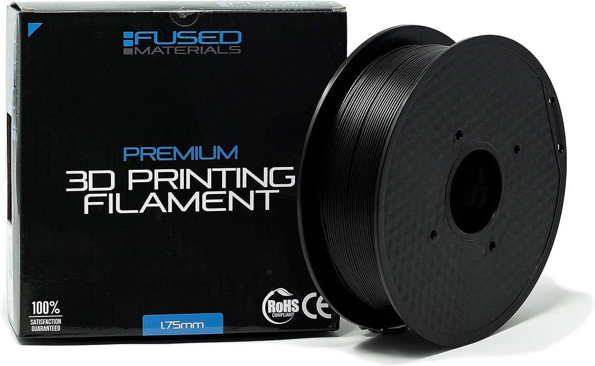 Fused Materials Black PLA 3D Printer Filament - Fused Materials - Medium