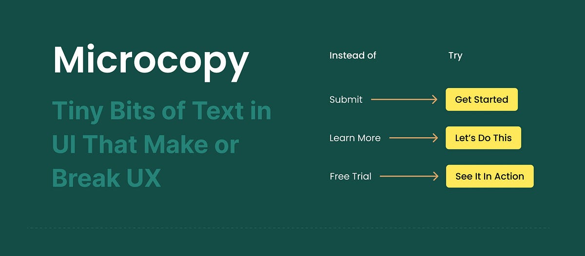Microcopy: The Small Words That Make A Big Difference in UX | by Ashish ...