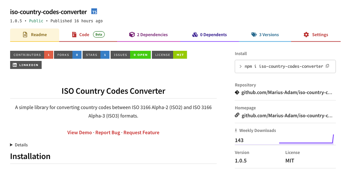 How I Wrote My First NPM Library to Convert ISO Country Codes | by Marius Adam | Aug, 2024 | Medium