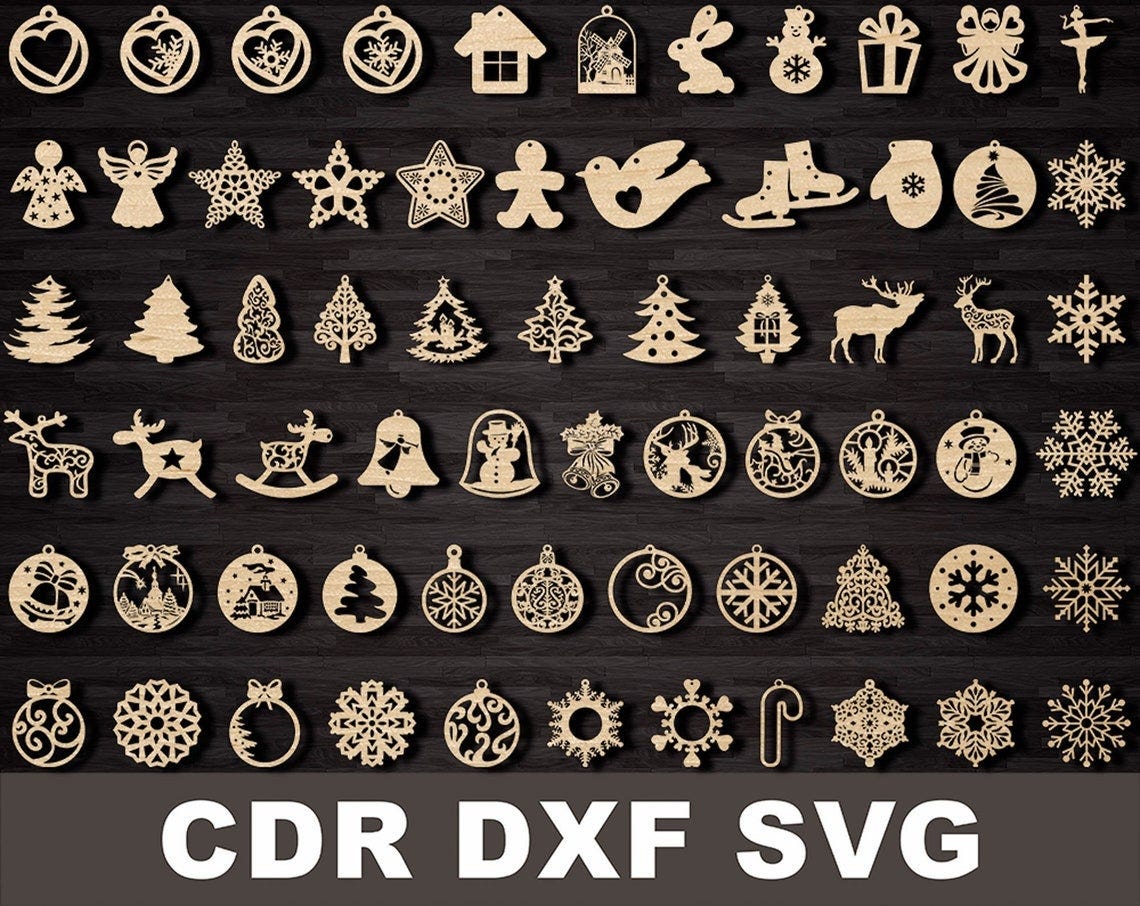 255 CNC Christmas Vector Files Bundle Vector cdr dxf svg for laser cut ...