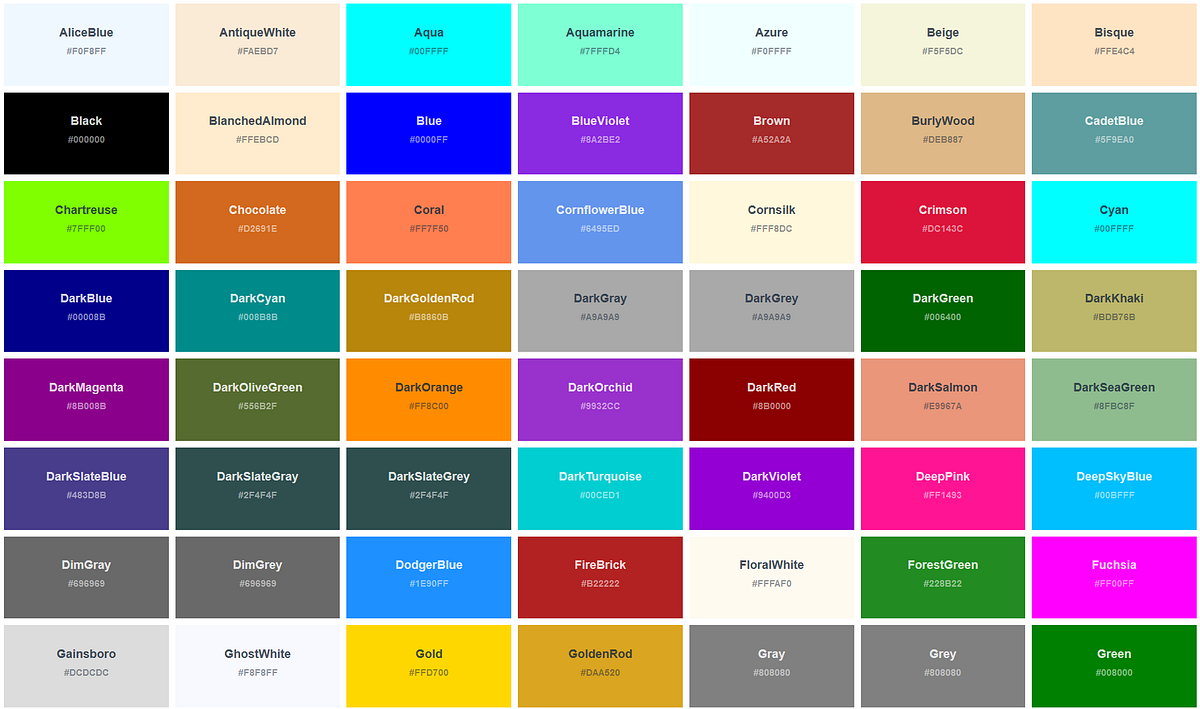 Discover The Power Of CSS Color Names Discover The Power Of CSS Color Names