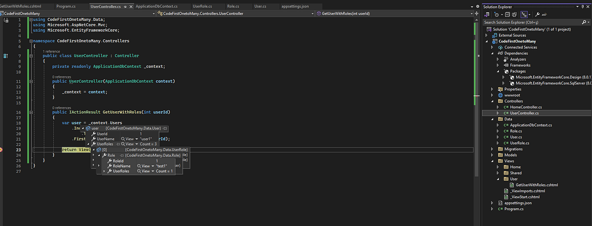 Code-First with One-to-Many User Role Models in ASP.NET Core | by Can Sener | Dev Genius