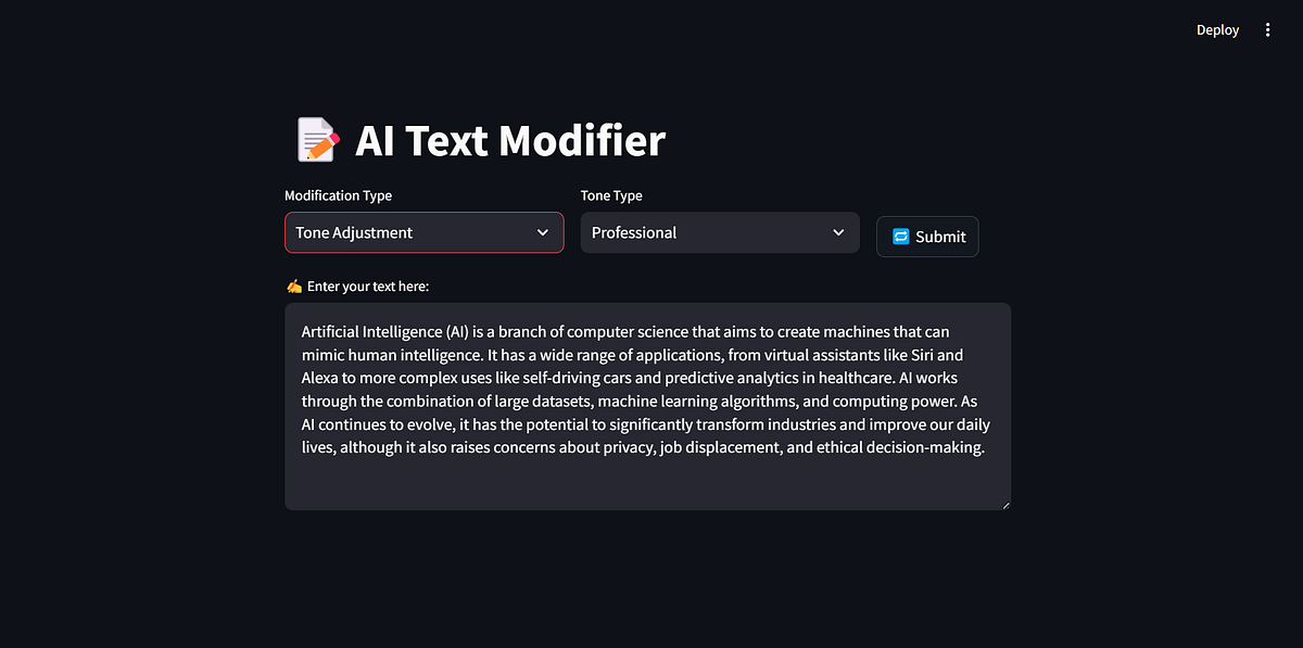 How I Built an AI-Powered Text Modifier App with Python for Free | by Anand | Level Up Coding