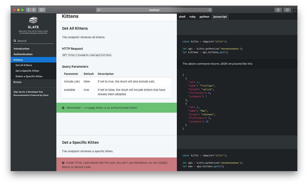 Run Slate Public API Documentation with Docker | by Aliaksei Saroka ...