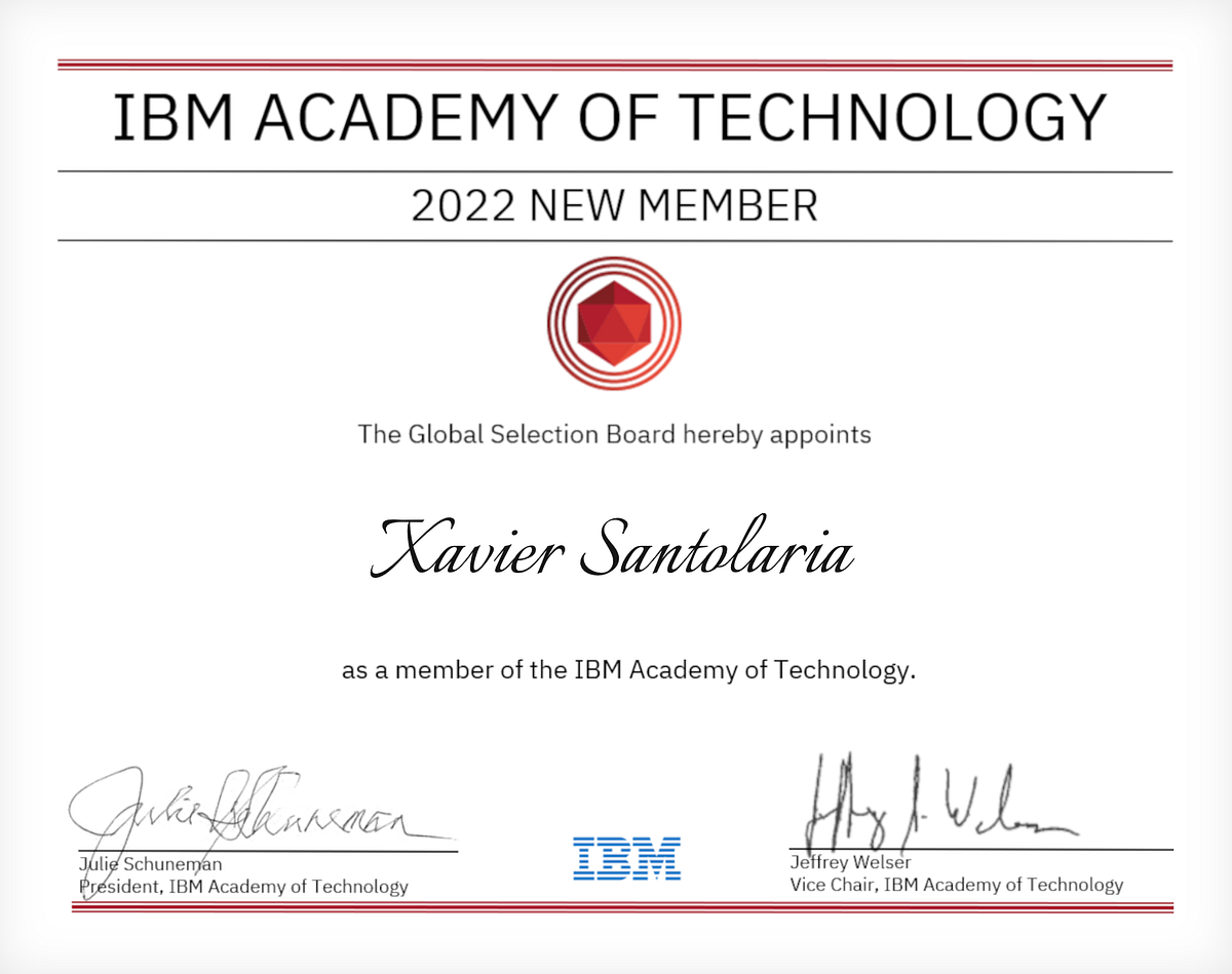 Welcome! — You have been appointed to our IBM Academy of Technology ...