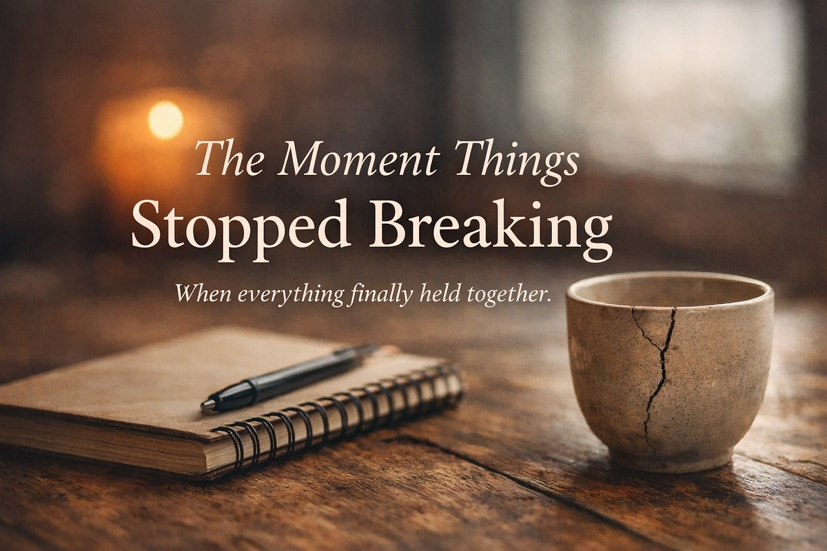 The Moment Things Stopped Breaking | by Maria Korneeva | Write A ...
