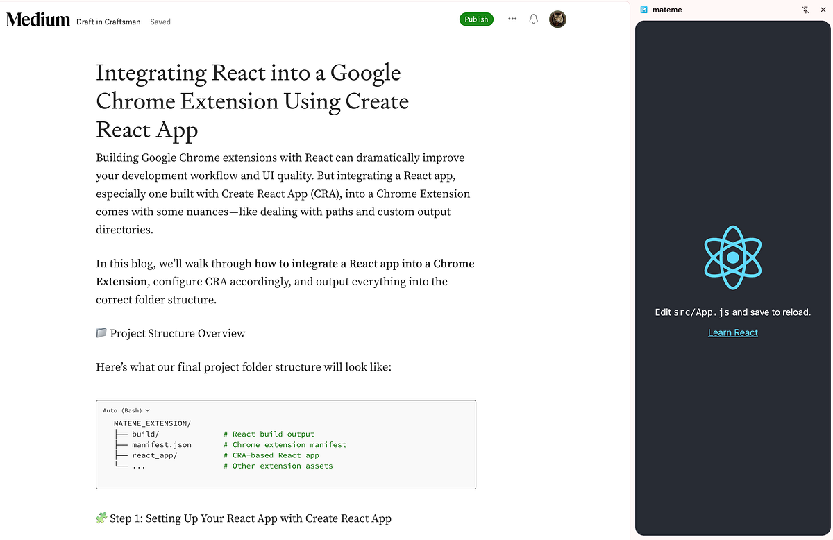 Integrating React into a Google Chrome Extension Using Create React App | by Craftsman | Jun ...