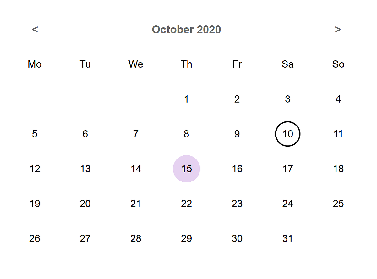 Create a Calendar Web Component with Stencil.js | by Patric | Oct, 2020 ...