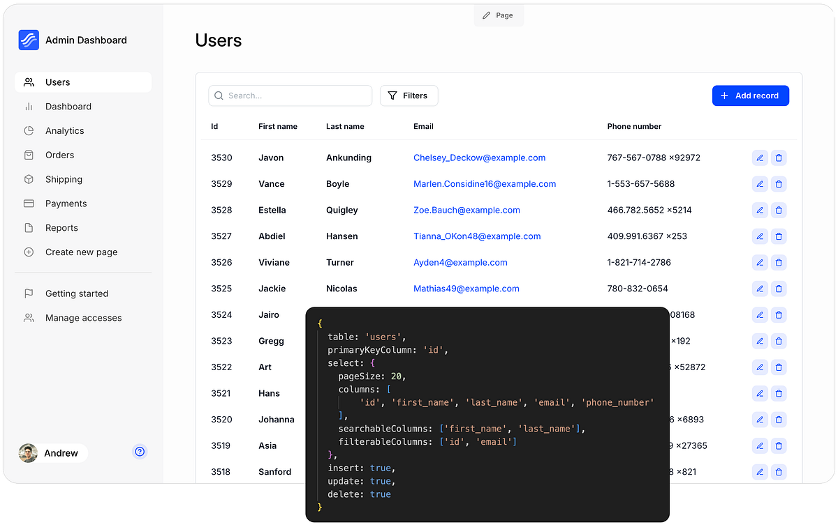 Simple Node.js Admin Panel on top of your database - Kottster | Medium