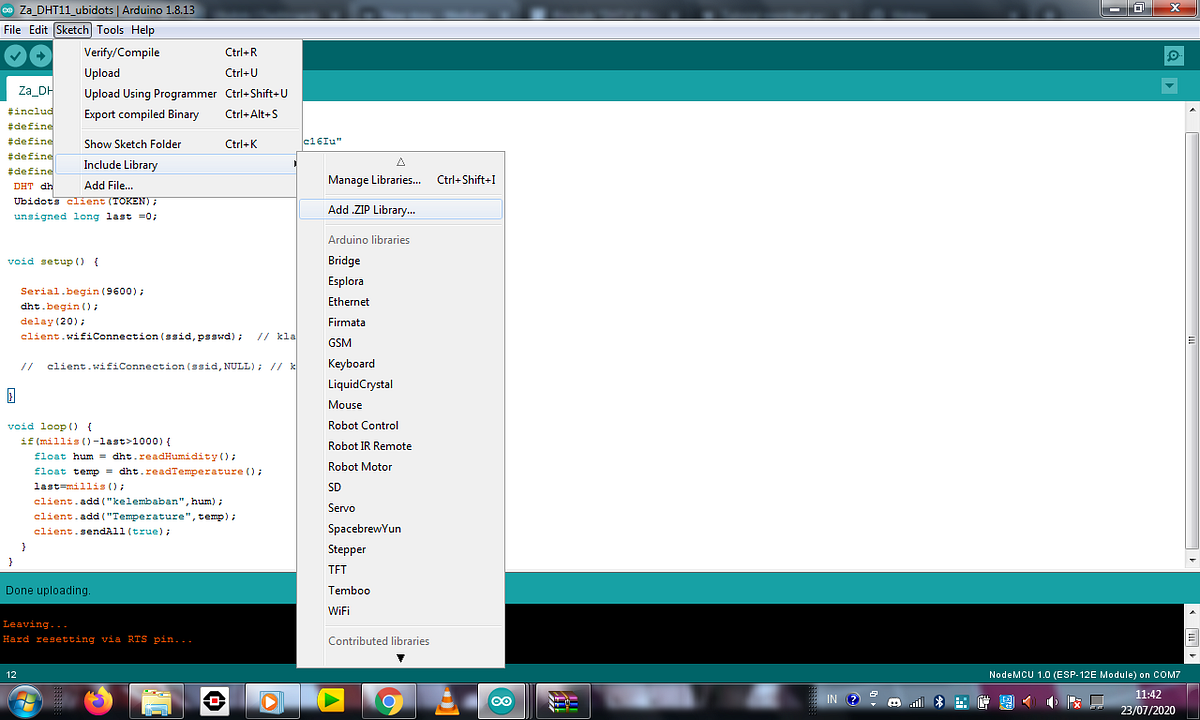 Tutorial Dht11 menggunakan arduino dan ubidots | by Ridho Albab Mufarid | Medium