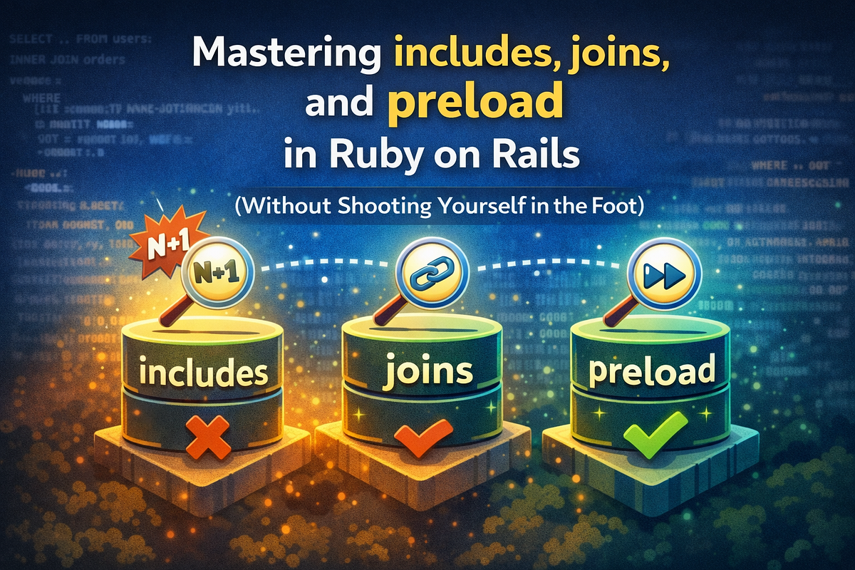 ⚡ Mastering includes, joins, and preload in Ruby on Rails (Without ...