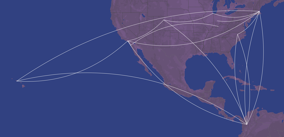 Creating consistently curved lines on Leaflet | by Ryan Catalani | Medium