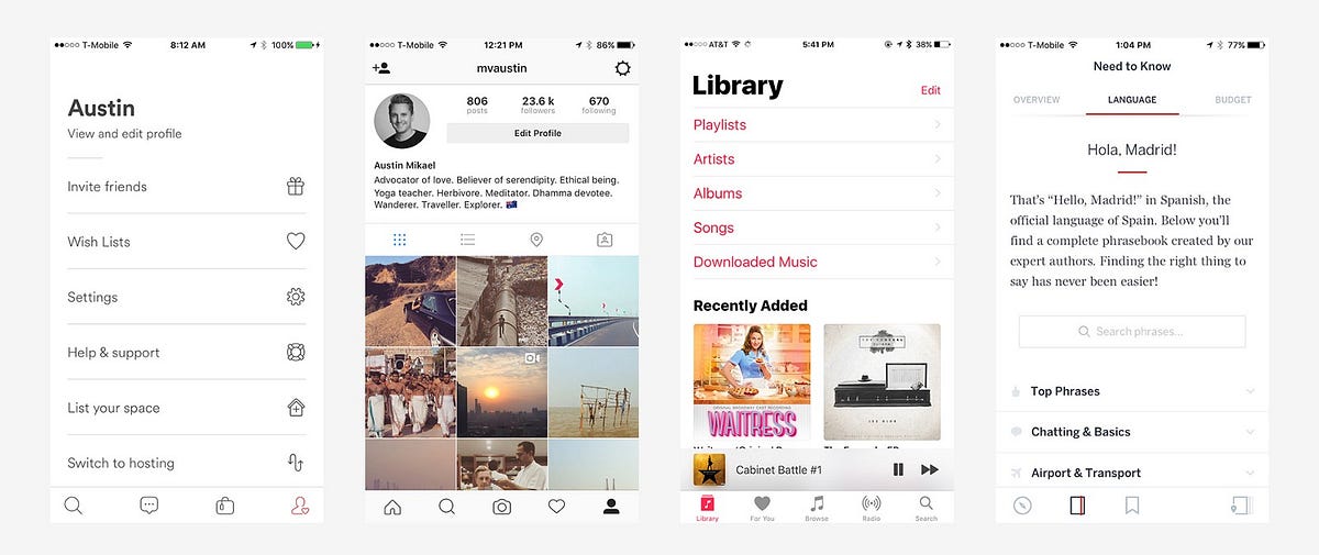 The rise of minimalism in app design | by Austin M. | Prototypr