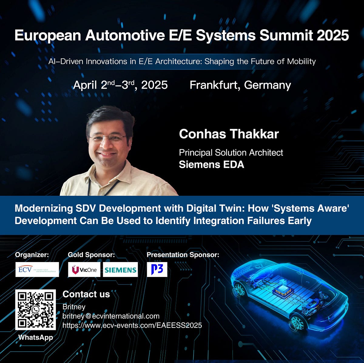 Siemens EDA will attend the European Automotive E/E Systems Summit 2025 ...