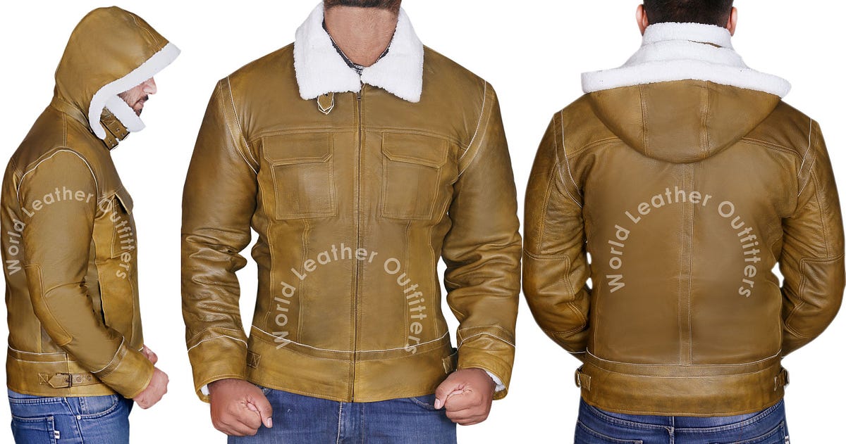 Vintage Shearling Bomber Leather Jacket with Hood | by Sarah Sawan | Medium
