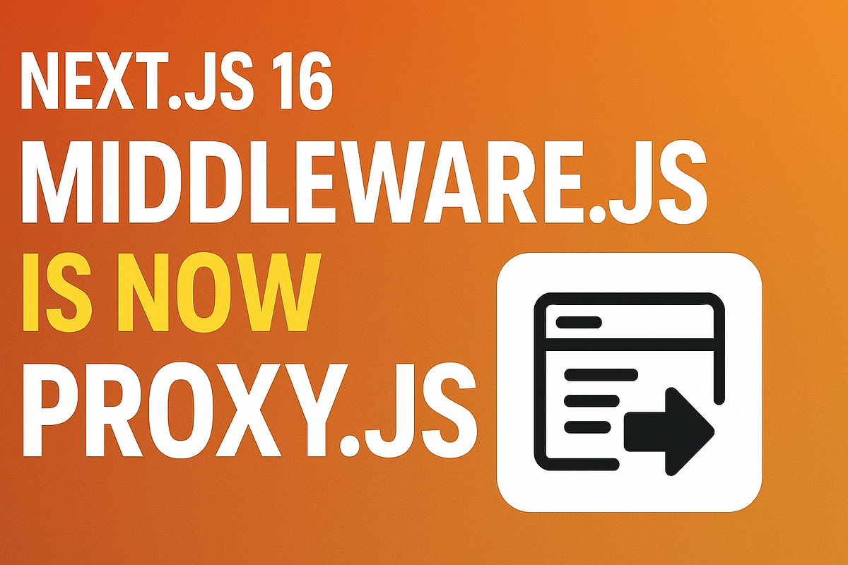 Next.js 16 Update: middleware Is Now proxy — What Developers Need to Know | by Amit upadhyay ...