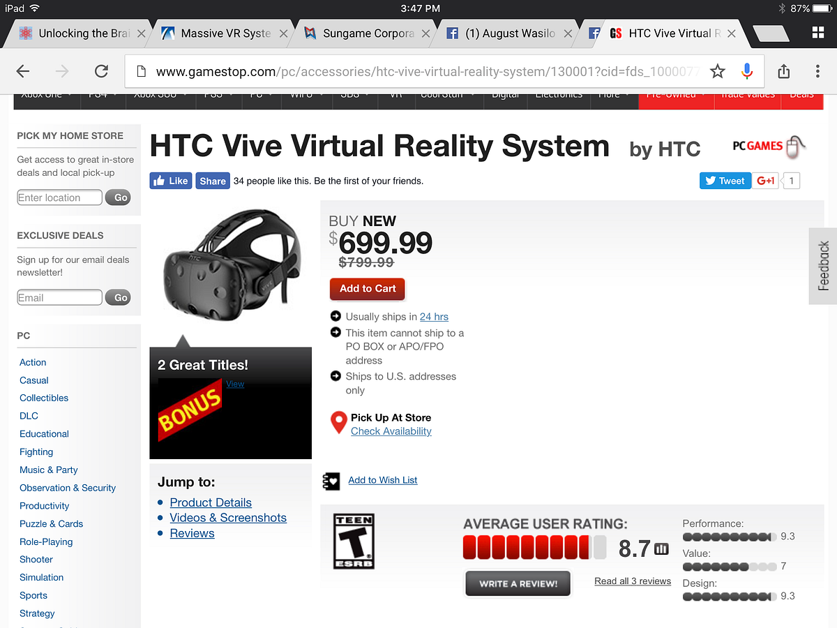 VR Ready Laptop for $999, HTC Vive for $699 (100 dollars off) | by SVGN ...