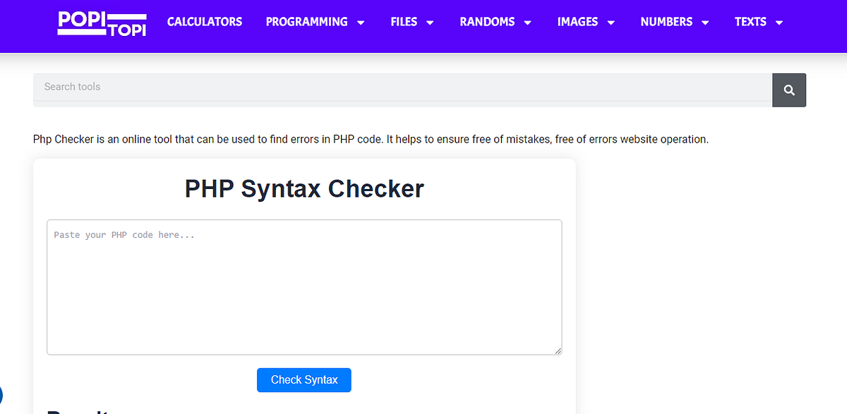 Free Php Syntax Checker Online - Popitopi - Medium