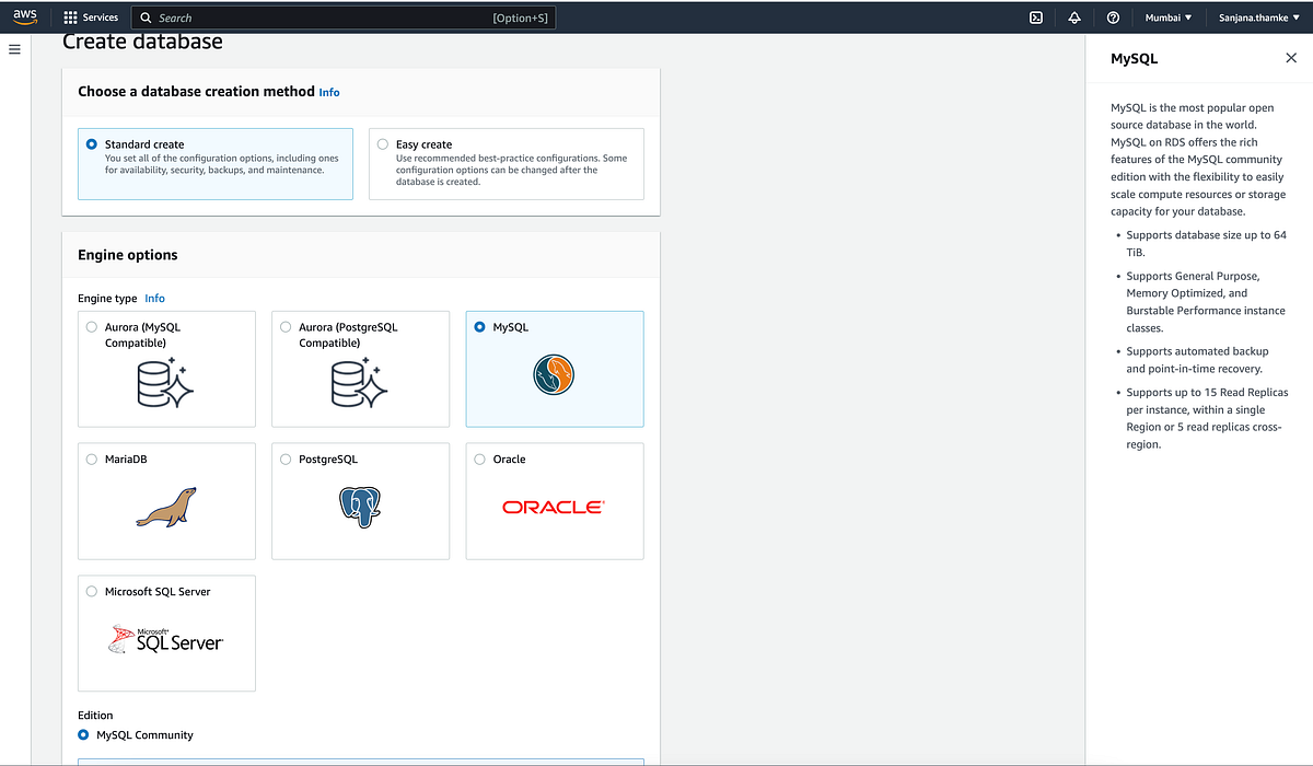 Day 44: Relational Database Service in AWS | by Sanjana thamke | Medium