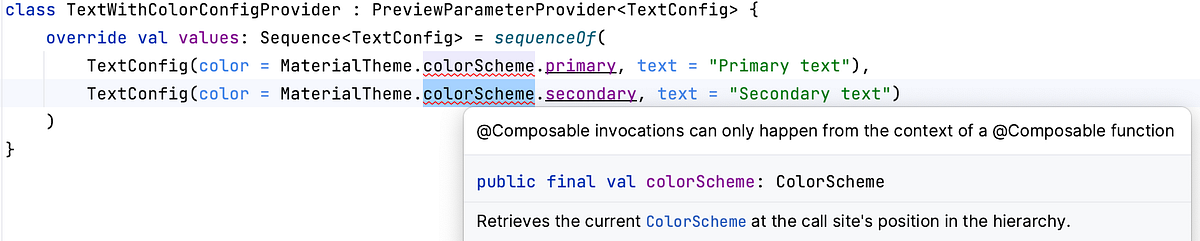 Using PreviewParameters and providing Composables to Jetpack Compose Previews | by Katie Barnett ...