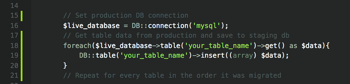 Copy production database data to staging or local database with only a ... Copy production database data to staging or local database with only a ...