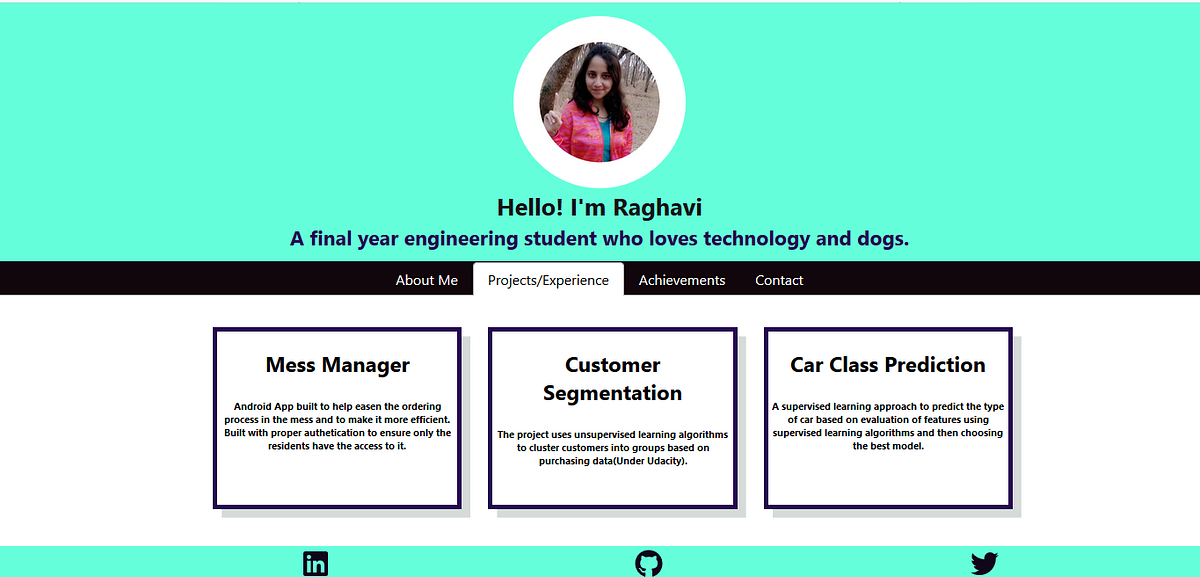 Create your own portfolio website using React.js | by Raghavi Adoni | Medium