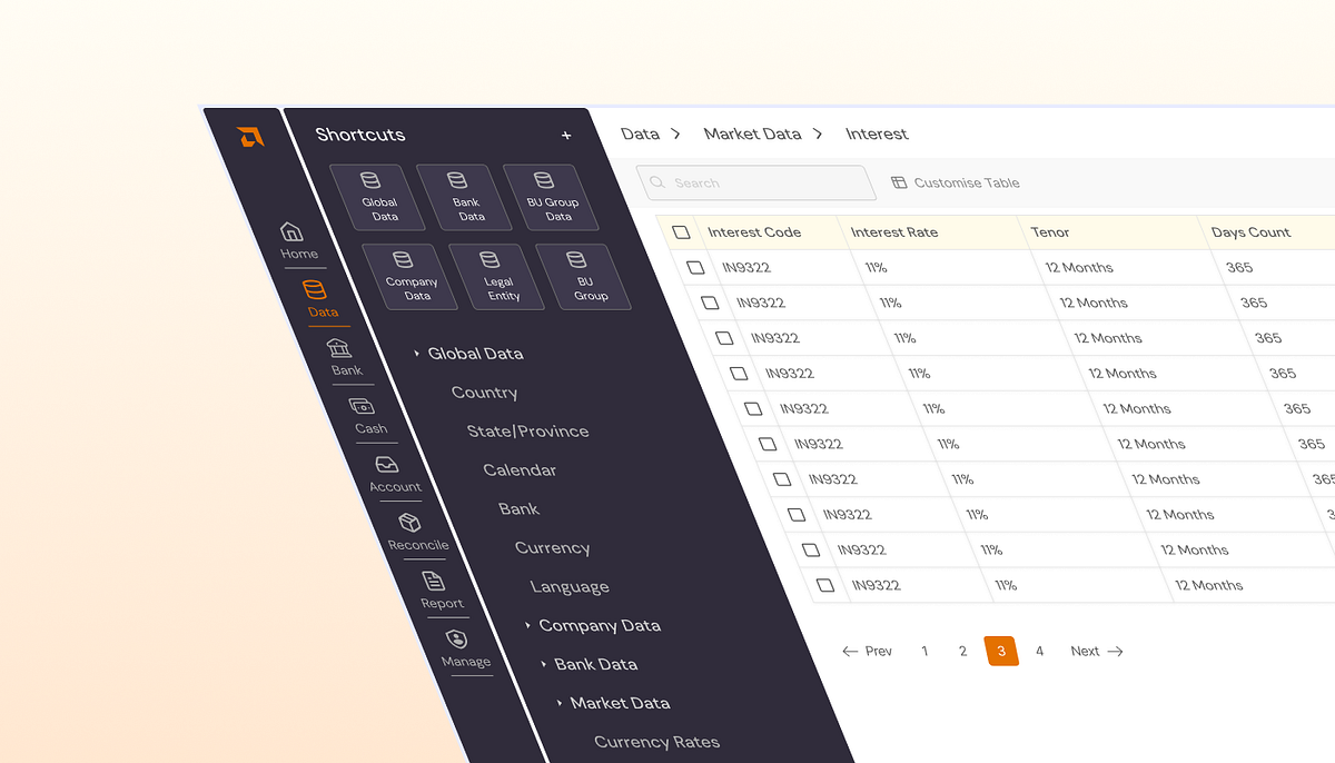 Advanced Filtering & Customizable Tables in a Treasury Management ...