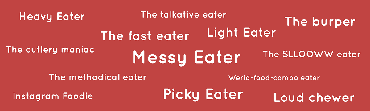 5 Types of Eaters We All Know. The messy ones, the obsessively clean ...