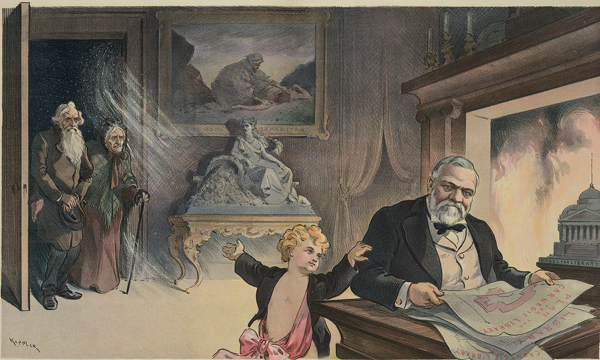 Andrew Carnegie Philanthropy Cartoon