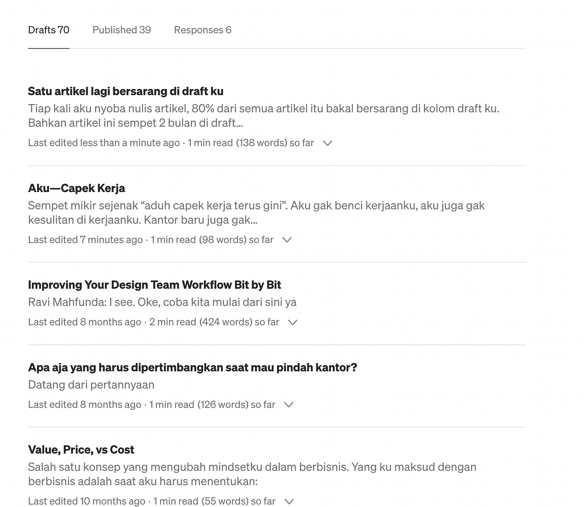 Satu artikel lagi bersarang di draft ku - Ravi Mahfunda - Medium