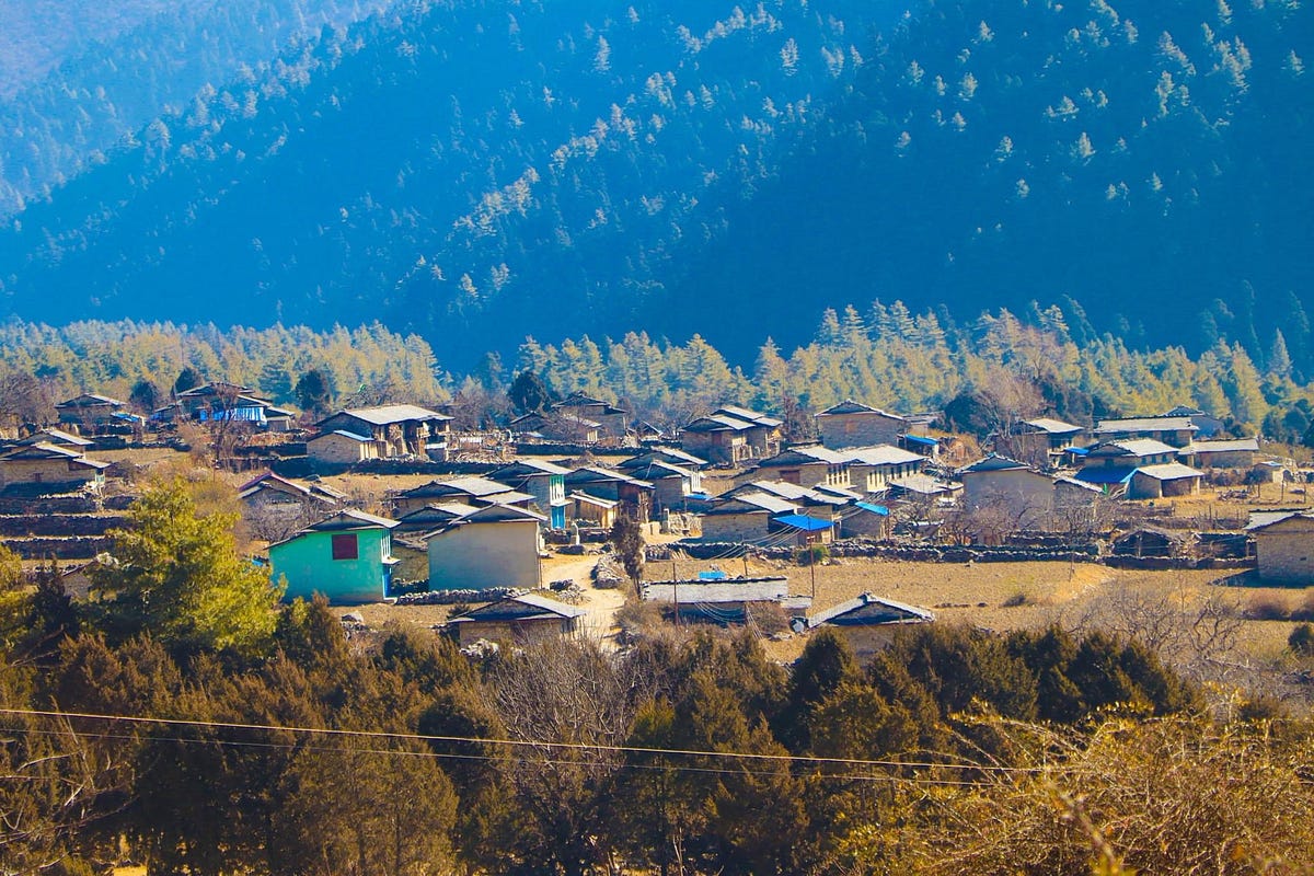 An original house made of wood, mud and stone built in the Dhorpatan ...