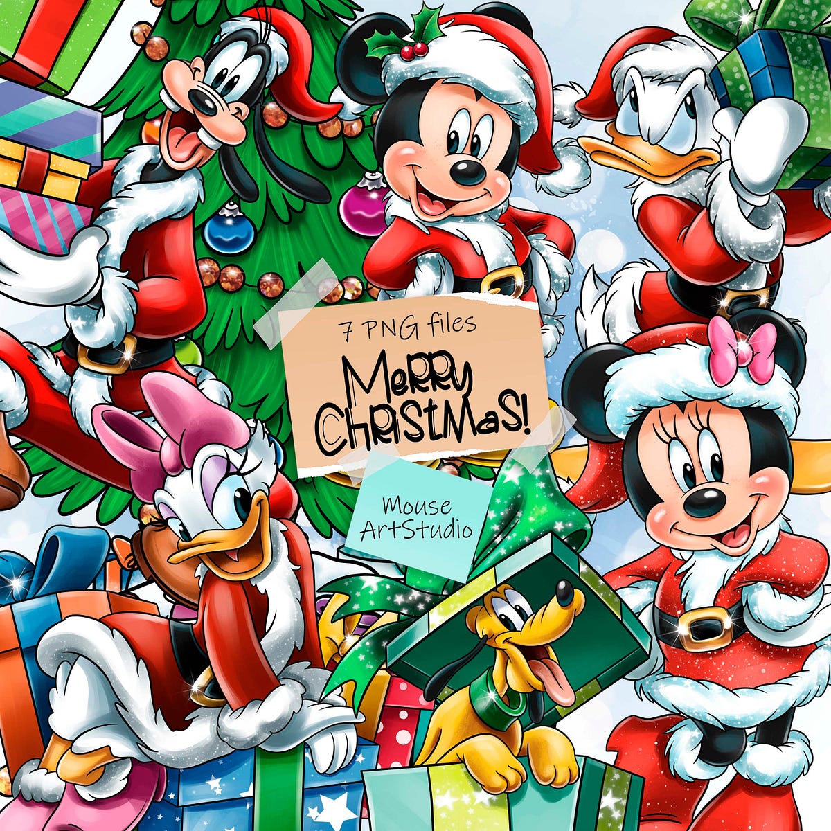 Mickey and Friends, Merry Christmas, Minnie, Mickey Mouse, Daisy ...
