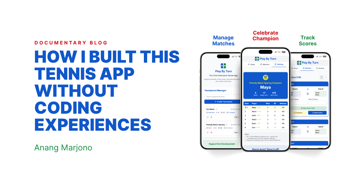 How I Built A Tennis App named Play By Turn Without Coding Experience ...