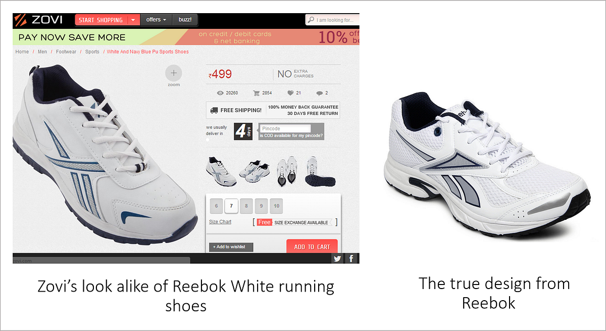 Zovi twists and sells the designs of Reebok, Adidas, Lotto and Asics ...