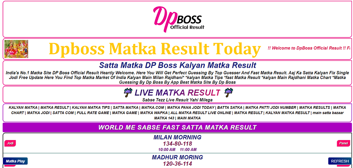 What are the different types of results available on Dpboss Matka? | by ...