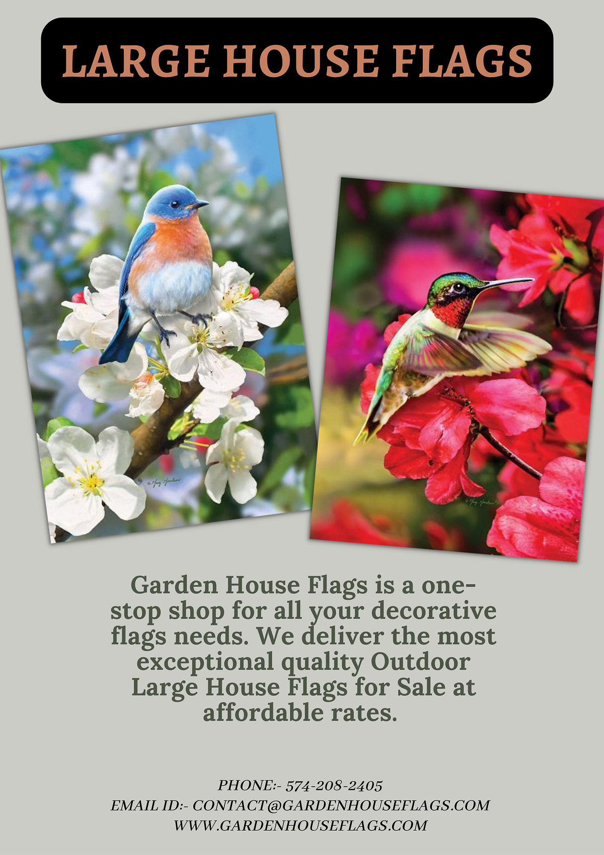 Large House Flags - Garden House Flags - Medium