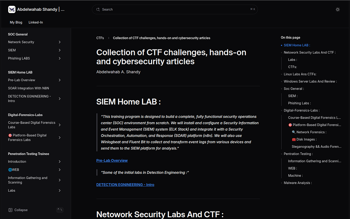 Collection of CTF challenges, hands-on and cybersecurity articles | by ...