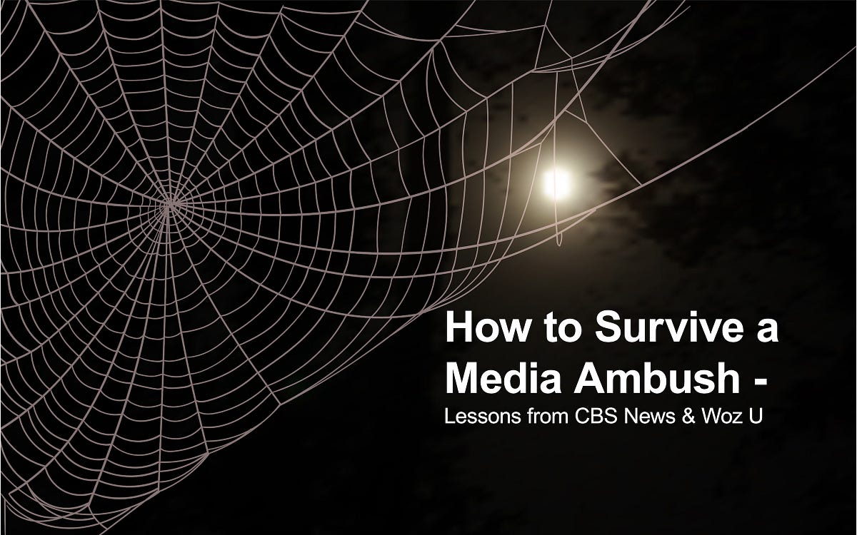 MEDIA AMBUSH INTERVIEWS — CBS News’ Woz U Ambush | by Benchmark Comm ...