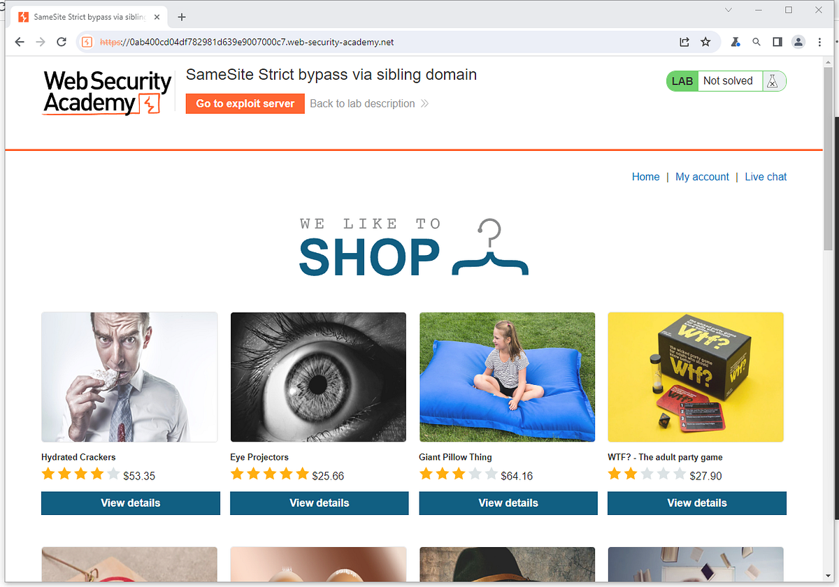 Portswigger Lab Samesite Strict Bypass Via Sibling Domain By Leo Liu Medium