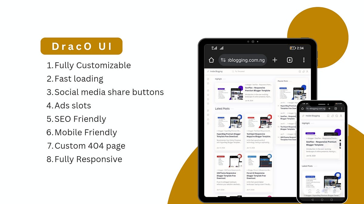 DracO UI Responsive Premium Blogger Template. DracO UI is Best Premium Blogger Template For Free ...