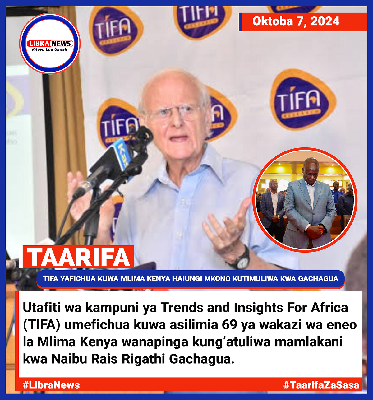 TIFA yafichua kuwa Mlima Kenya haiungi mkono kutimuliwa kwa Gachagua ...