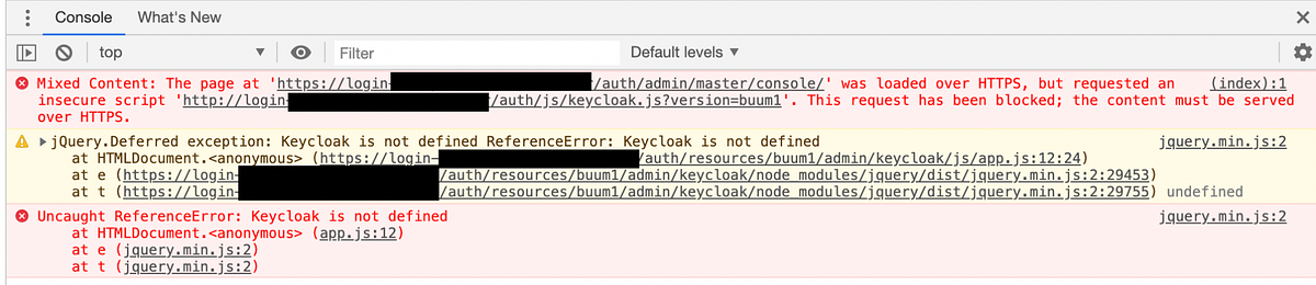 Keycloak and Nginx: blank page in admin console (Mixed Content) | by Eiji Tomonari | Medium
