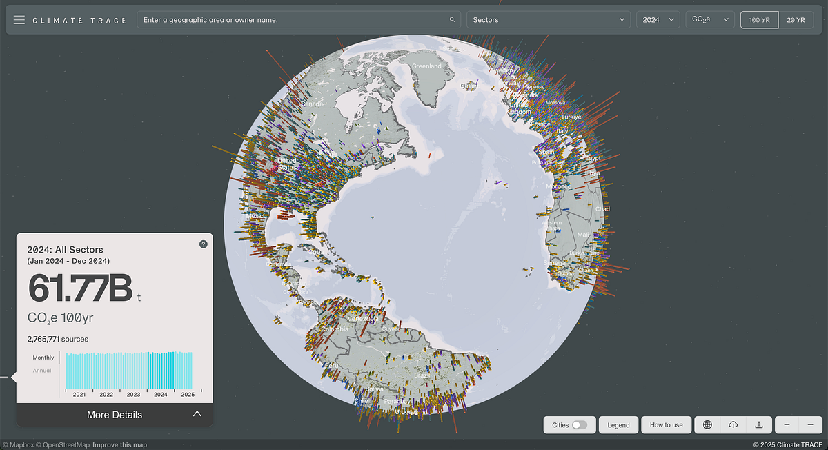 Building Climate TRACE’s new global view | by Andrew Milligan | Earth ...