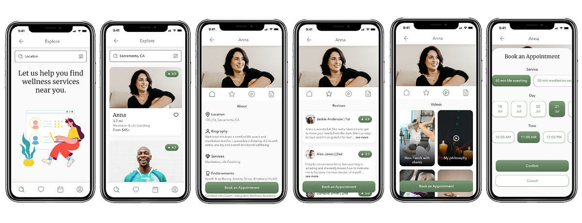 UX/UI Case Study: Wellness Services Booking App | by Kelsey Baker | Medium