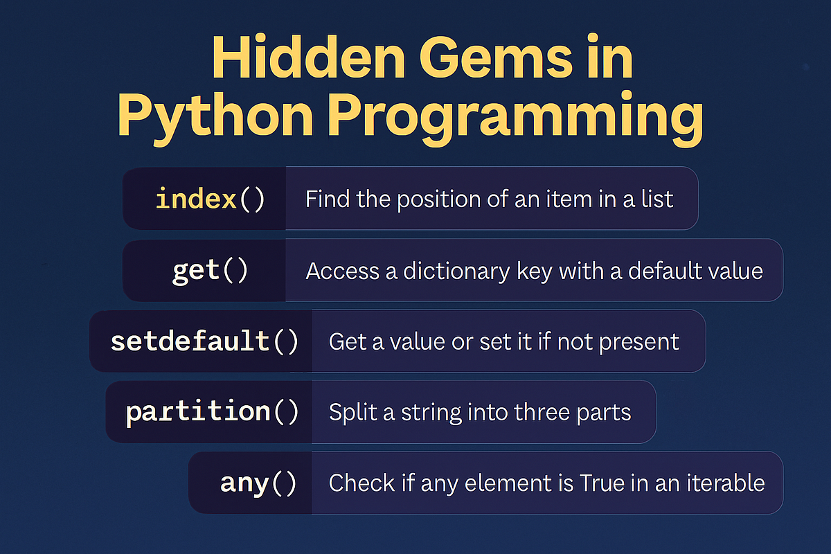 🐍 10 Hidden Python Methods That Can Make You a Better Developer | by ...