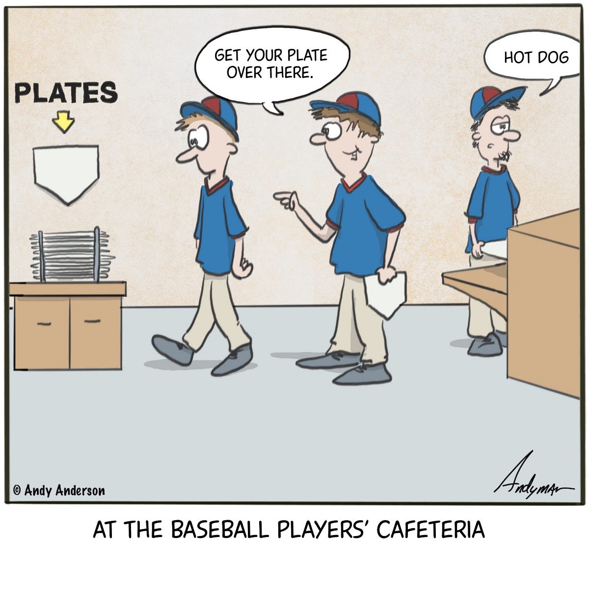 Baseball & cafeteria cartoon by Andy Anderson | Andy Anderson Cartoons